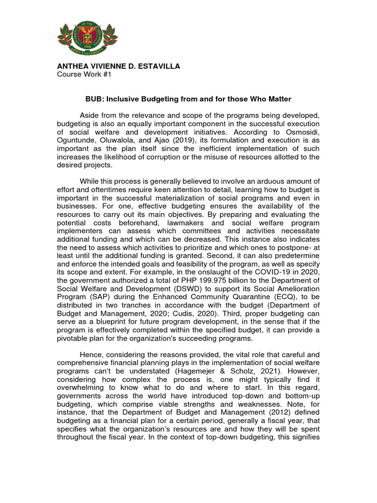 SW 212 Coursework #1 | PDF | Top Down And Bottom Up Design | Disability