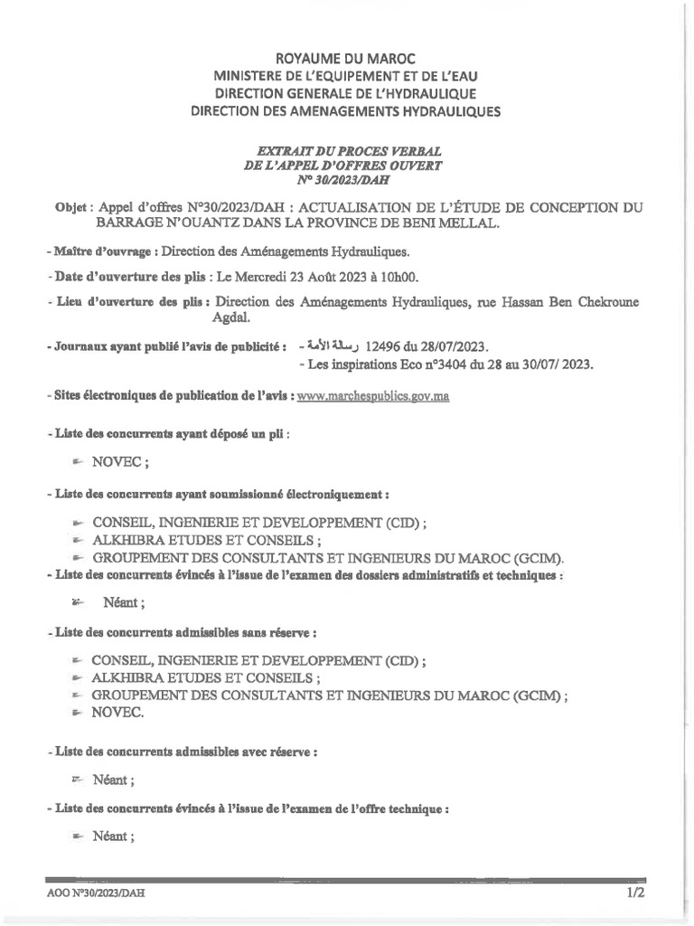 Extrait de PV Aoo 30-2023-Dah | PDF