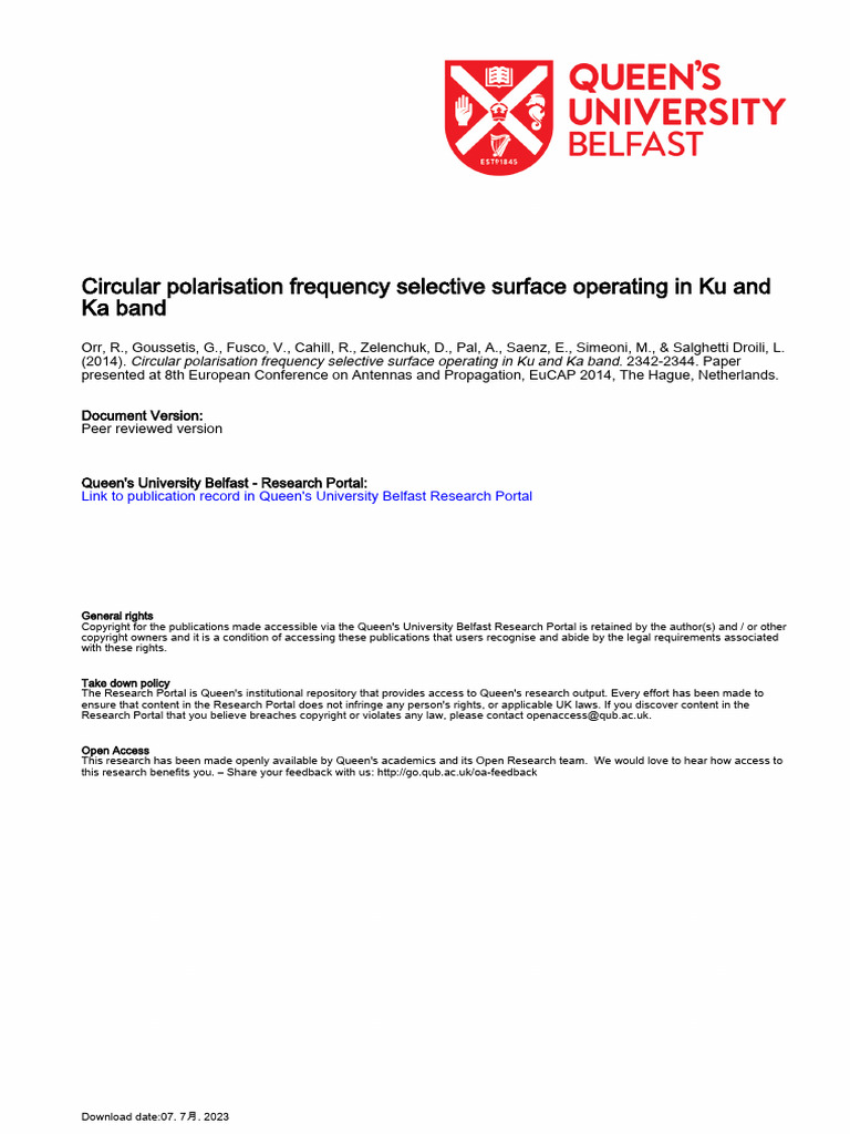 Circular Polarization Frequency Selective Surface Pdf