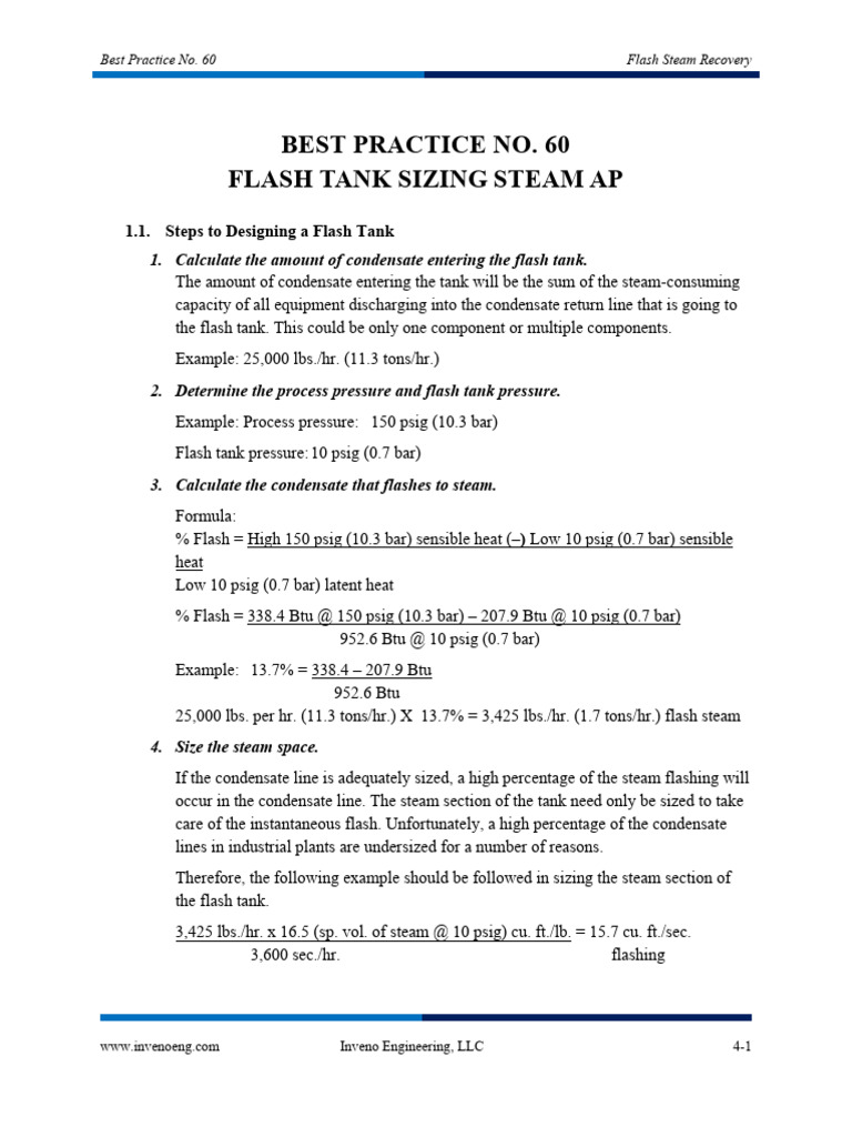 Best Practice No. 60 Steam Flash Tank Sizing | PDF