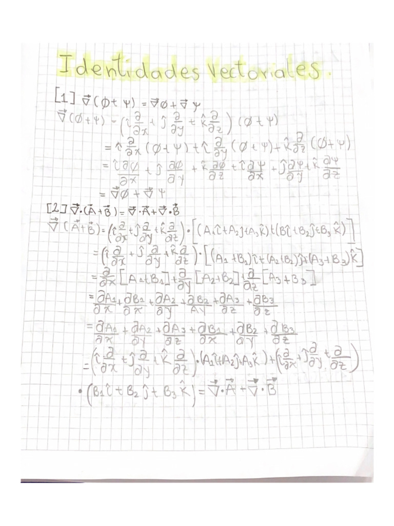 Identidades Vectoriales | PDF