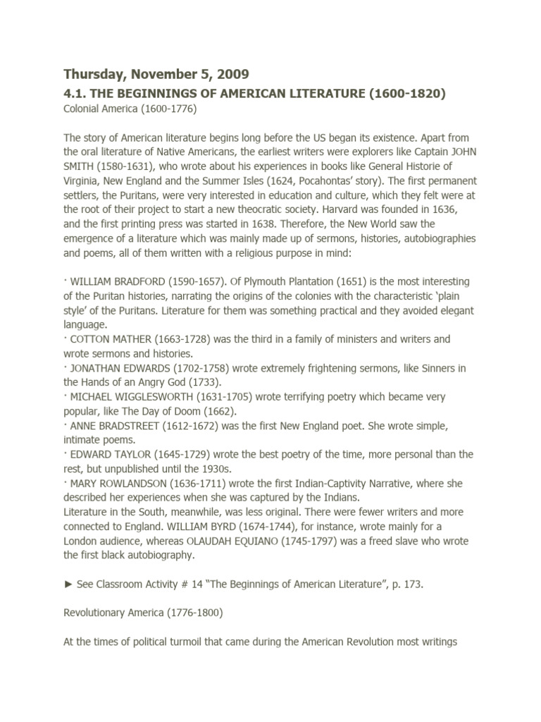 Origins of American Literature (1600-1820) | PDF | Novels | Gothic Fiction