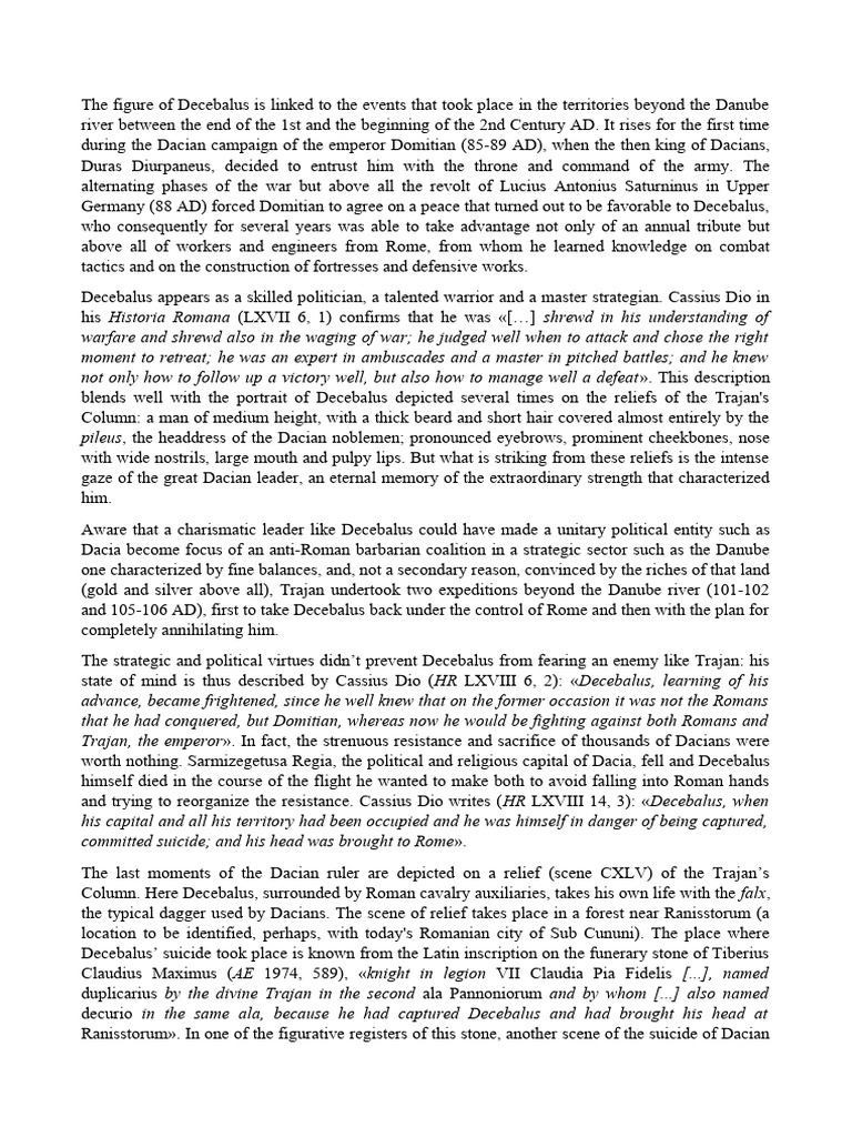 Decebalus. The Last Dacian King | PDF | Ancient Rome | Classical Antiquity