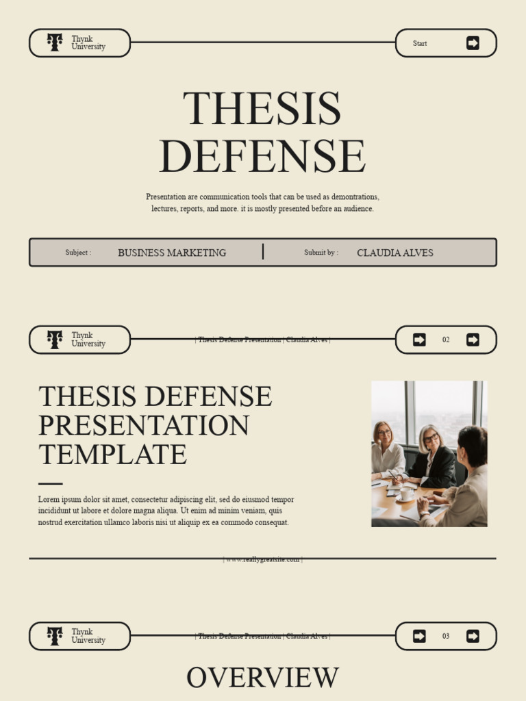 Cream Modern Simple & Lined Thesis Defense Presentation | PDF | Science ...
