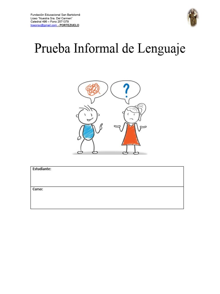 Prueba Informal de Lenguaje 7 Basico | PDF
