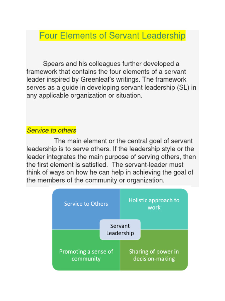 Four Elements of Servant Leadership | PDF