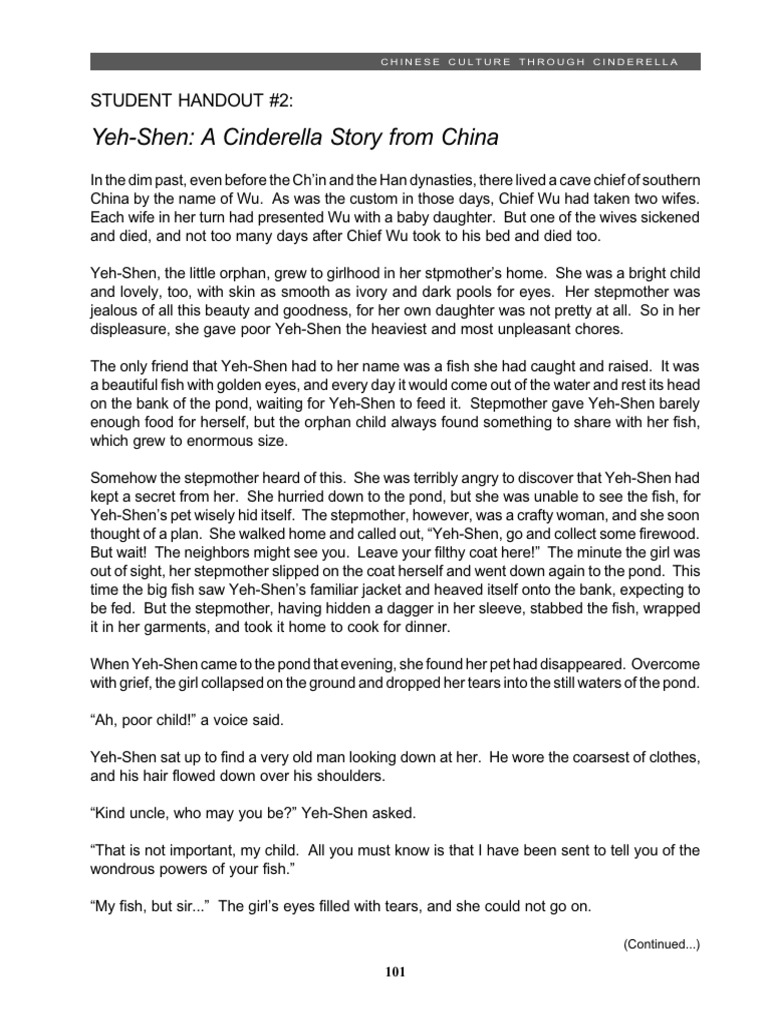 Yeh-Shen: A Chinese Cinderella Tale | PDF