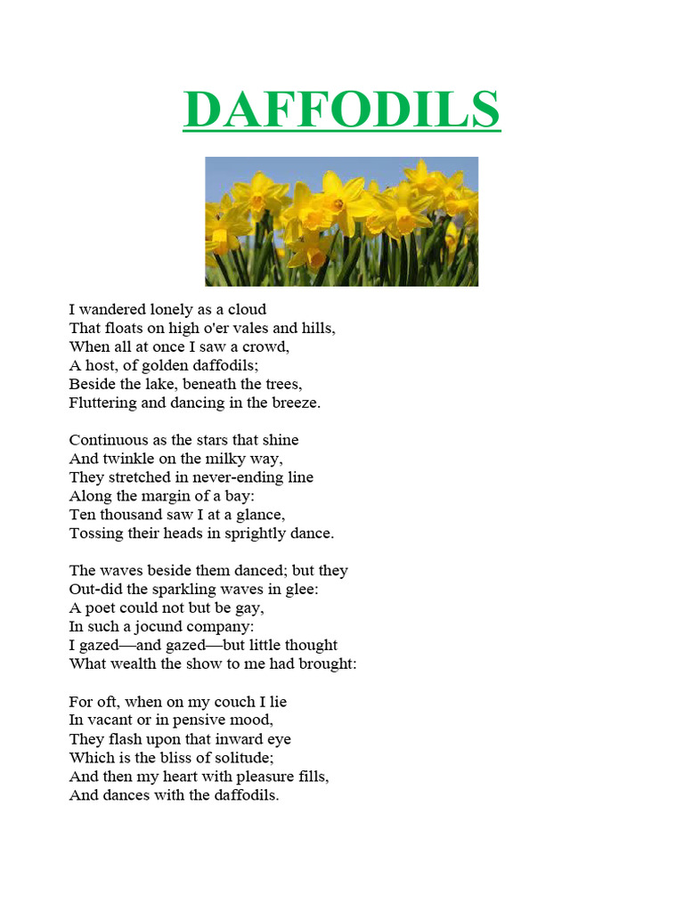 Daffodils: Class 7 Q&A Guide | PDF | Poetry