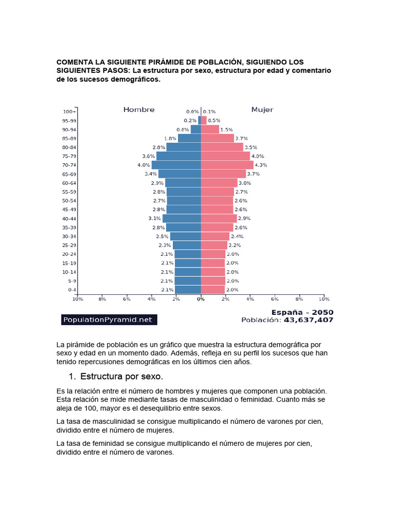 Comentario Pirámide de Población | PDF