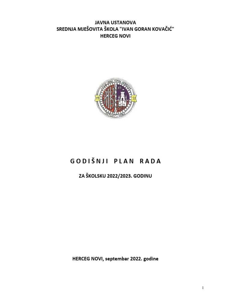 Godisnji Plan Rada 2022 23 Rev02 | PDF