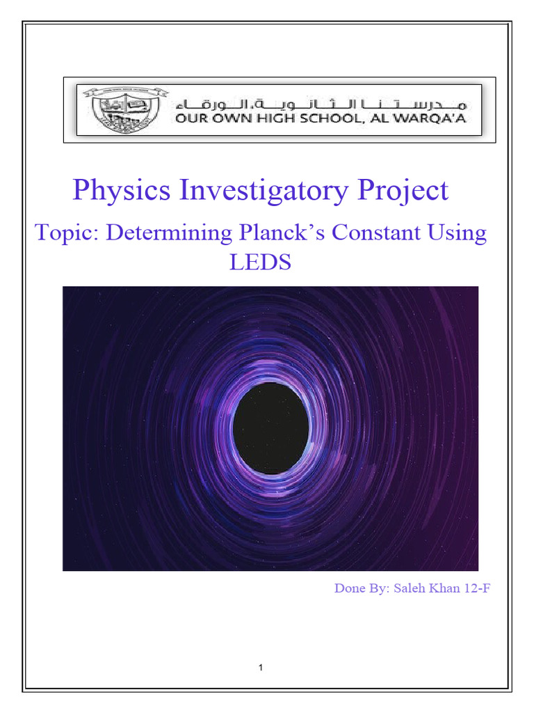 Physics Investigatory Project | PDF | Quantum Mechanics | Photon