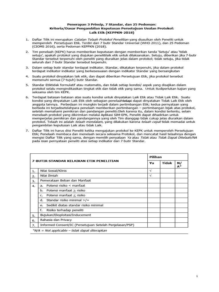Form Standar Laik Etik Fitri | PDF