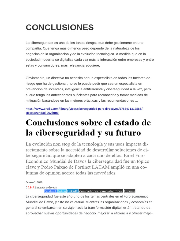 Conclusiones 2 | PDF | La seguridad informática | Seguridad