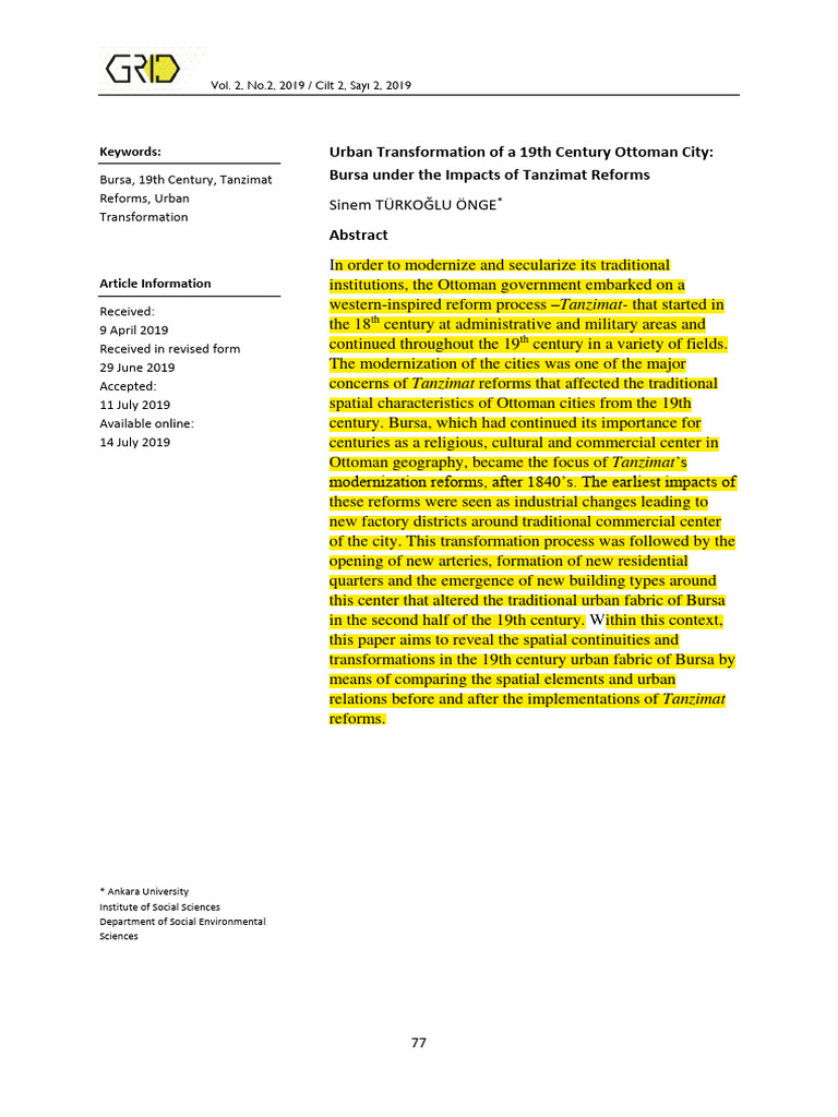 Tanzimat Reforms | PDF | Ottoman Empire