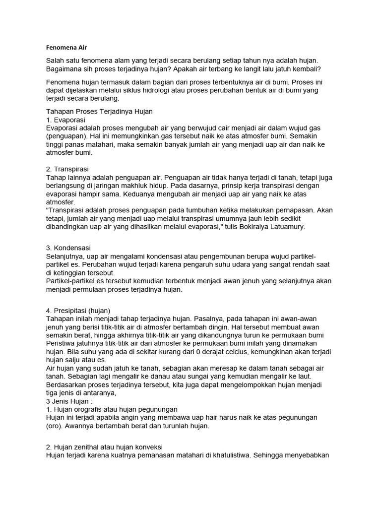 Fenomena Air (Hujan) | PDF