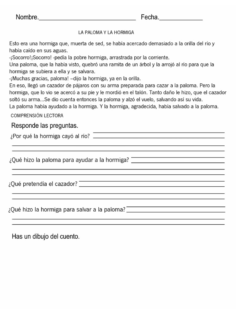 La Paloma y La Hormiga | PDF