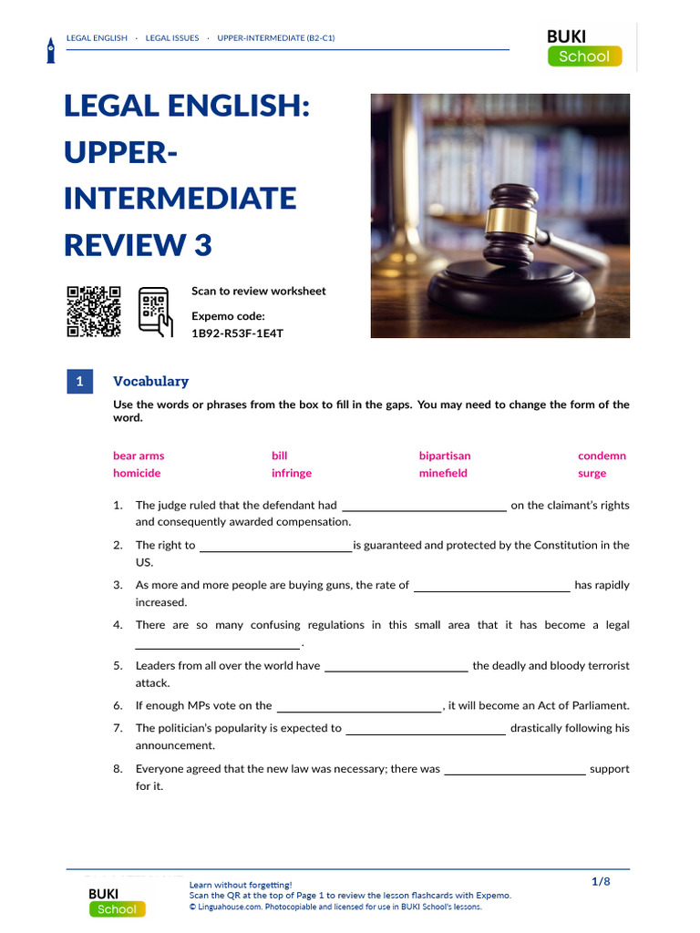 Legal English Upper Intermediate Review 3 British English Student | PDF ...