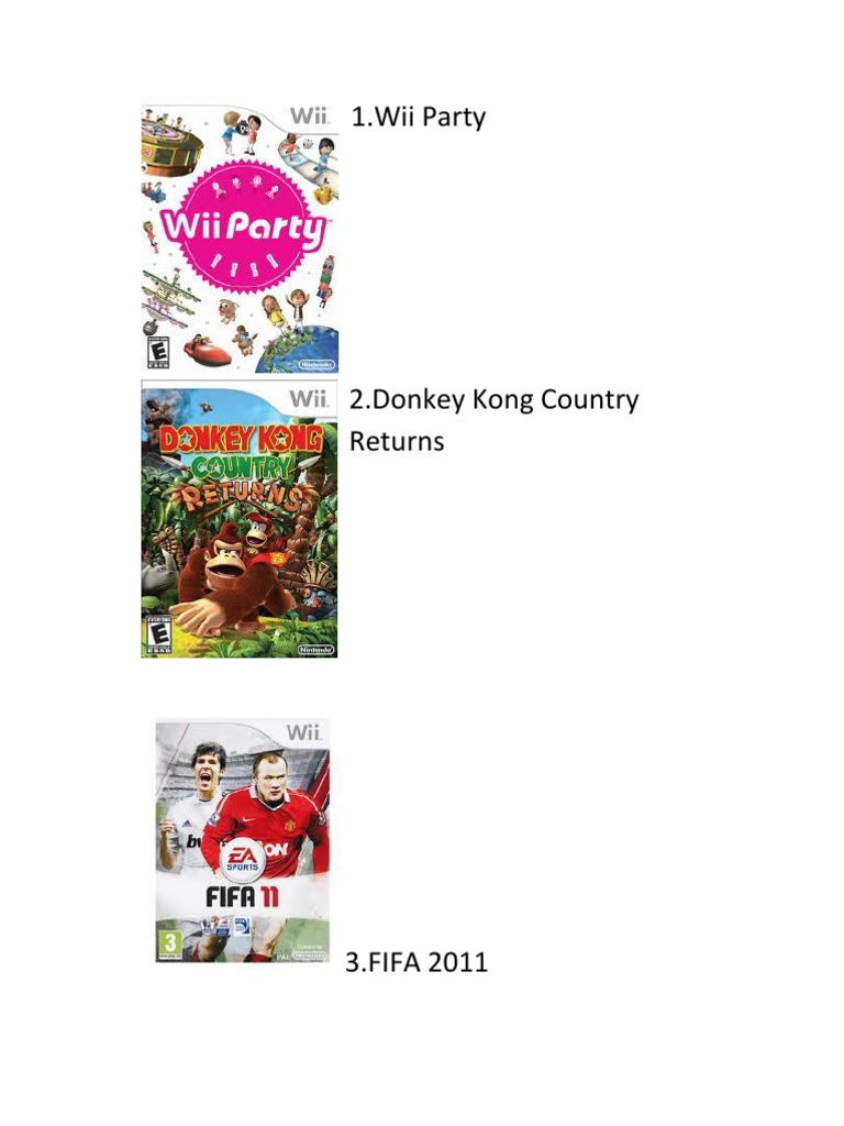 Top 25 Wii Party and Sports Games | PDF