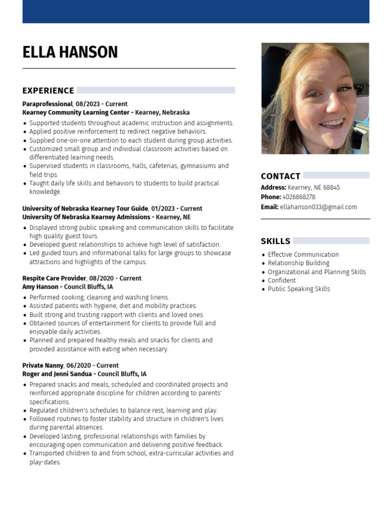Ella Hanson Resume | PDF