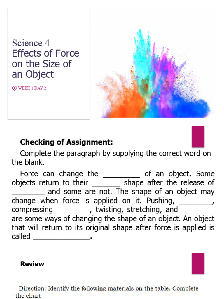 Effects of Force on Object Size and Shape | PDF | Force