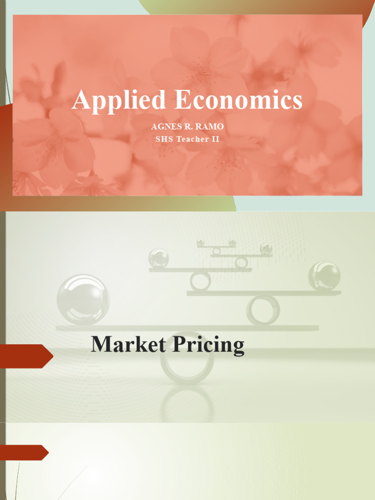 Applied Economics 1st-QRTR PPT 4.1 | PDF | Economic Equilibrium | Prices