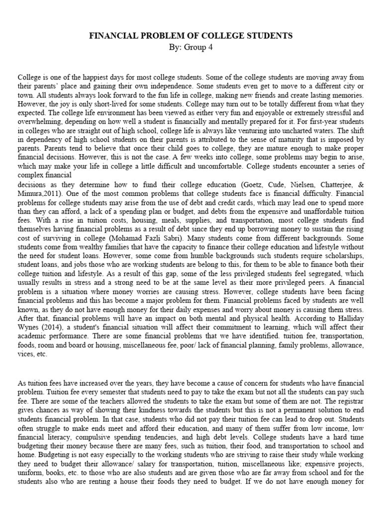 College Students' Financial Struggles | PDF