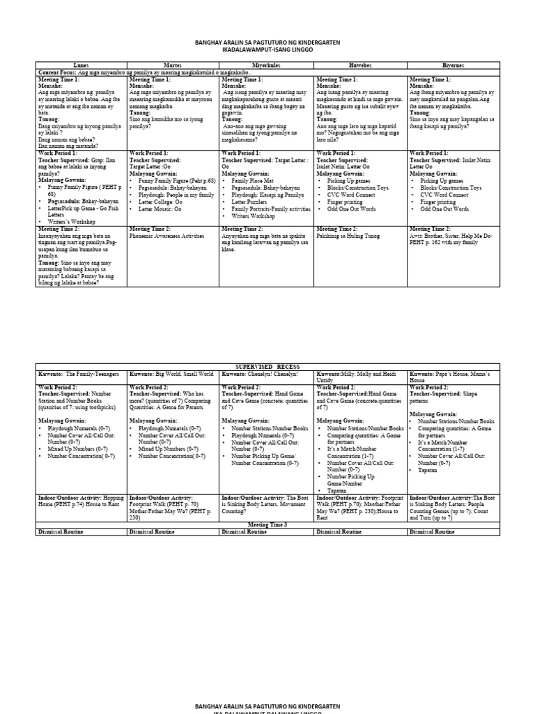 Pre School Week 21 25 | PDF