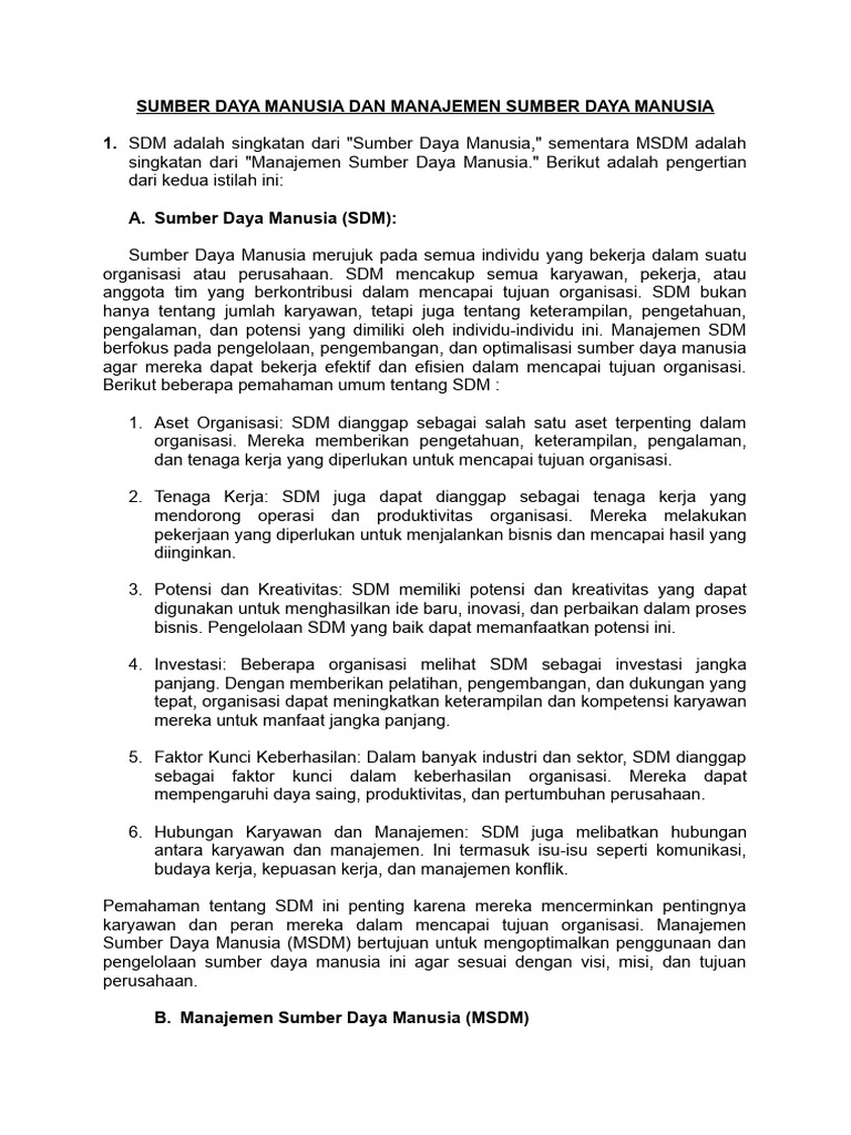 Novi - SDM Dan MSDM | PDF