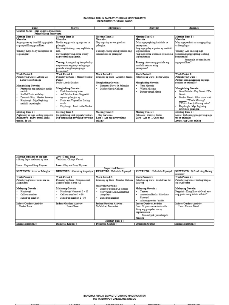 Pre School Week 31 40 | PDF