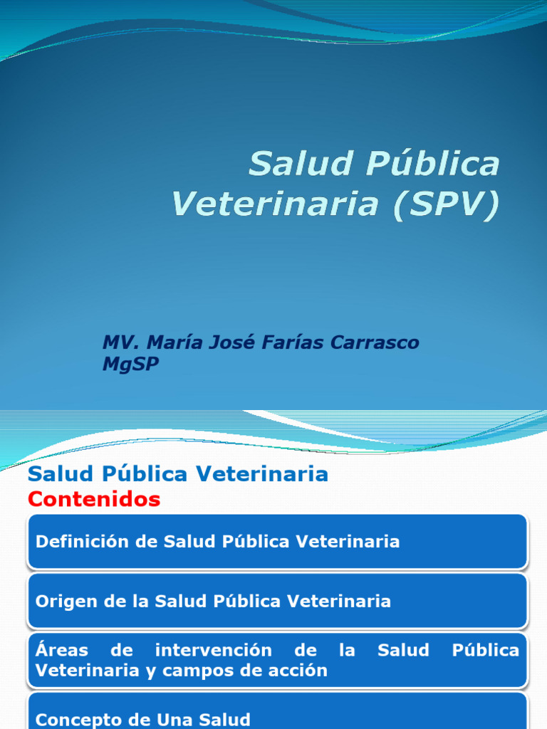 Salud Pública Veterinaria SPV 2023 | PDF