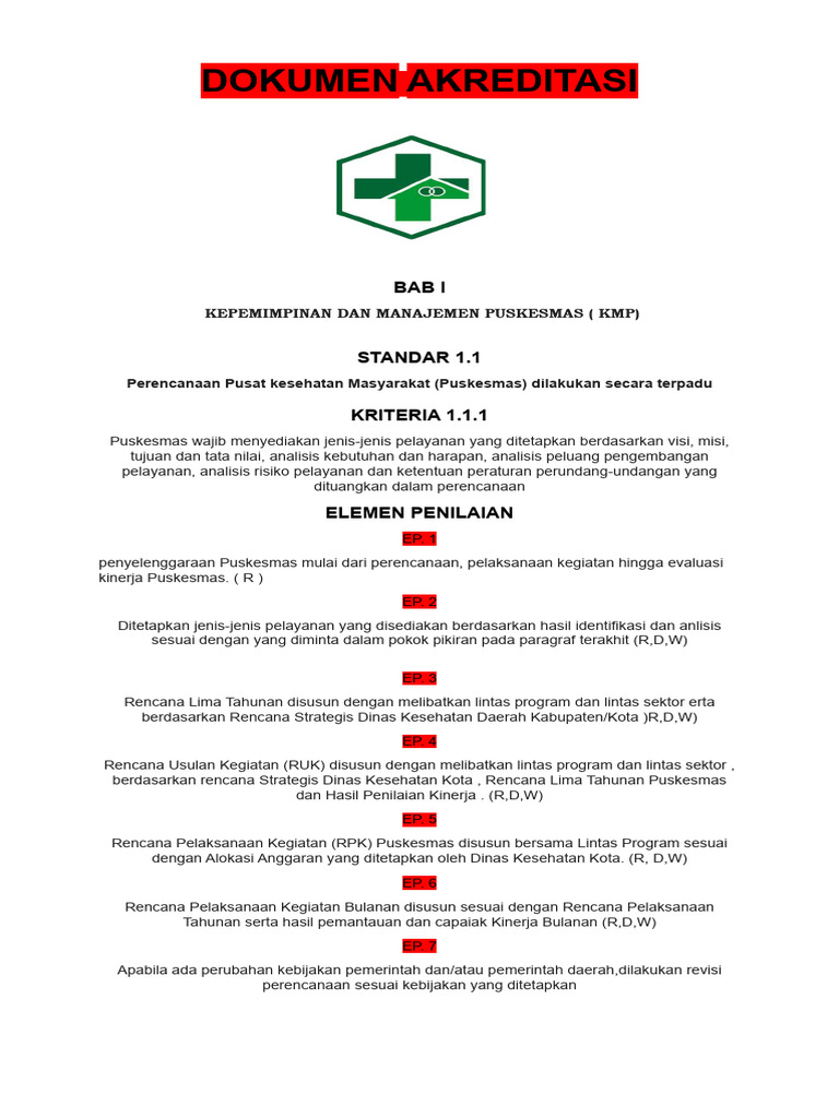 Judul Map Akreditasi Bab PPN | PDF