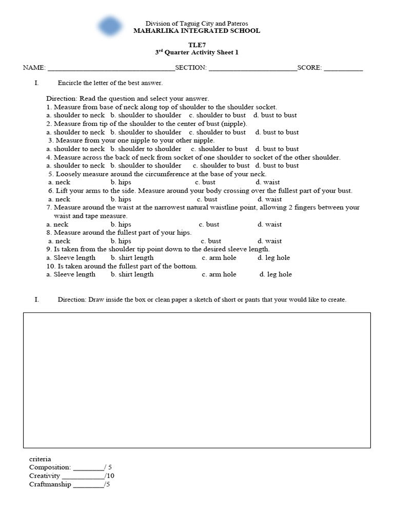 Tle 7 Activity Sheet | PDF | Career & Growth | Wellness