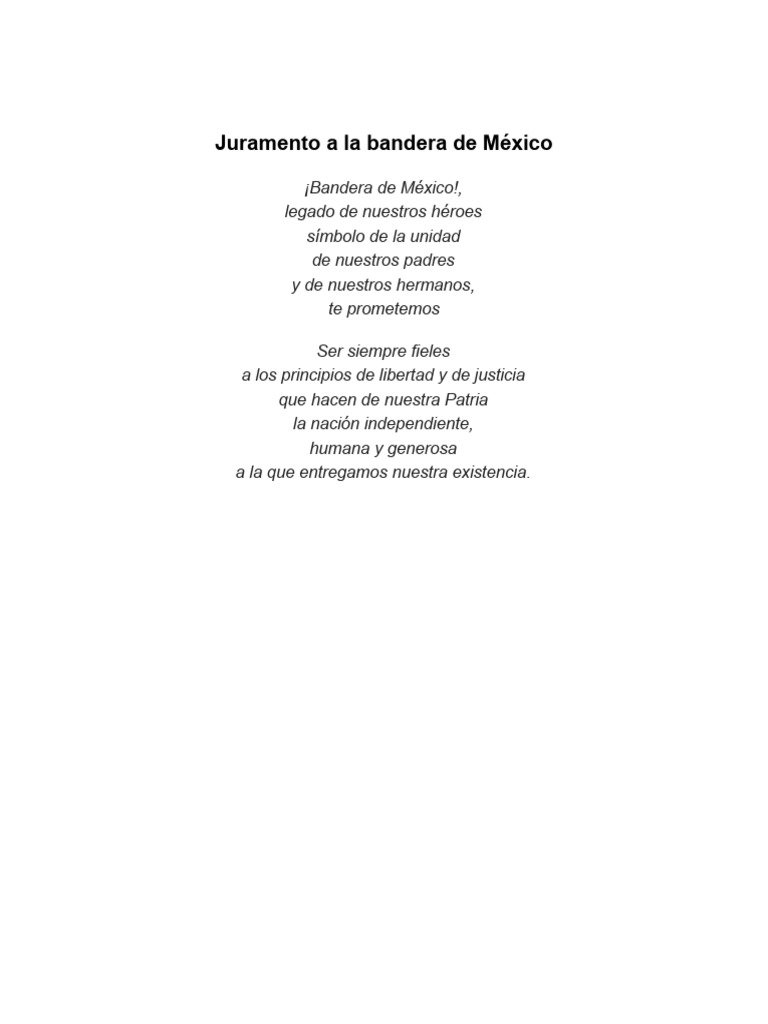 Juramento A La Bandera Para Imprimir En Pdf 2024 – NWPLN