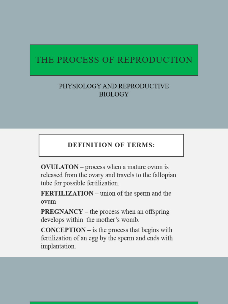 The Process of Reproduction and Birth Control | PDF | Wellness ...