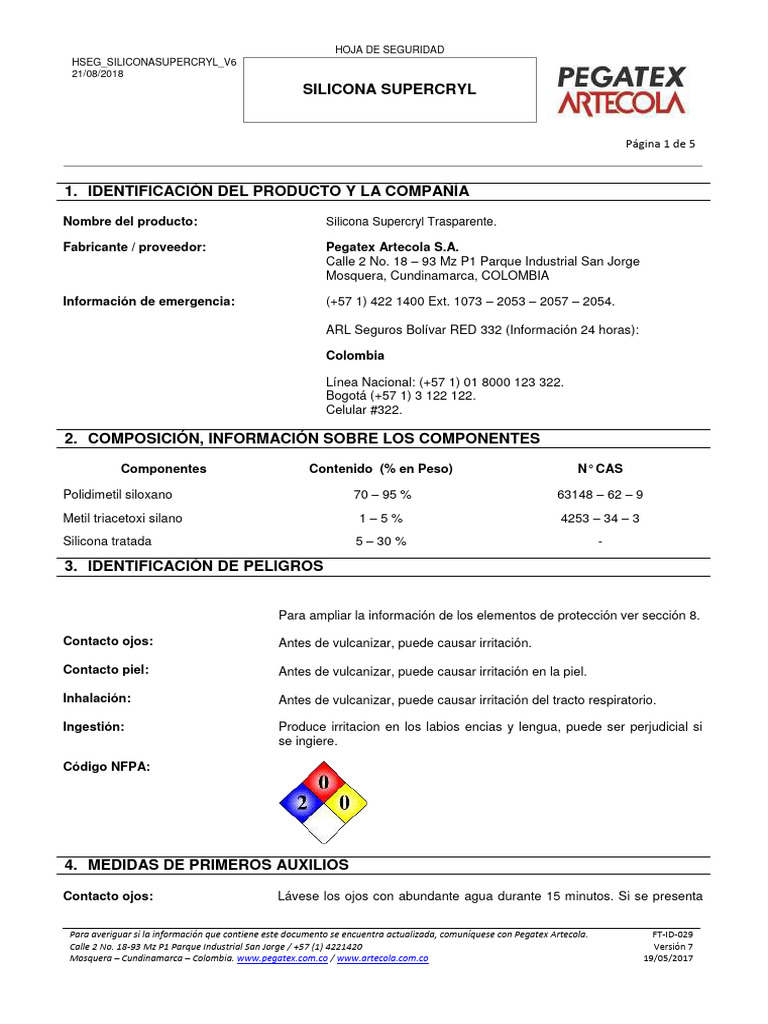 HS-310-202302-10 Silicona Supercryl Antihongos - V6 | PDF | Agua ...