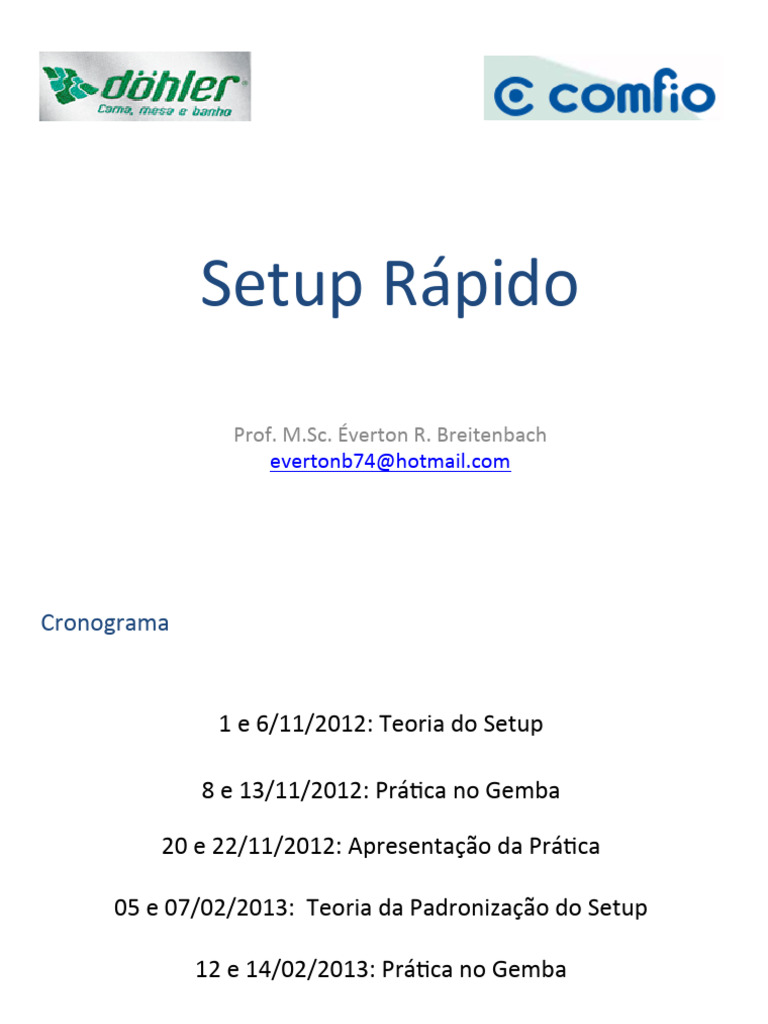 UDESC Sistema de Producao Lean Cap 5 Setup | PDF