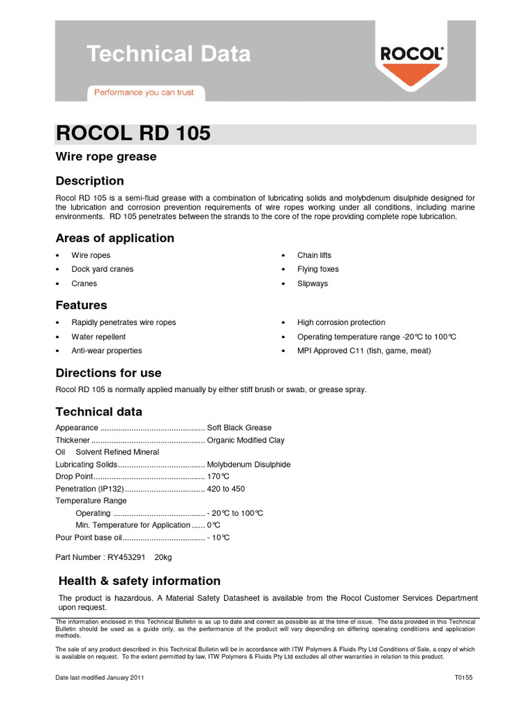 RD 105 TDS 2 | PDF | Lubricant | Mechanical Engineering