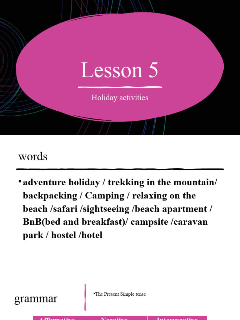 Lesson 5 | PDF | Campsite | Camping
