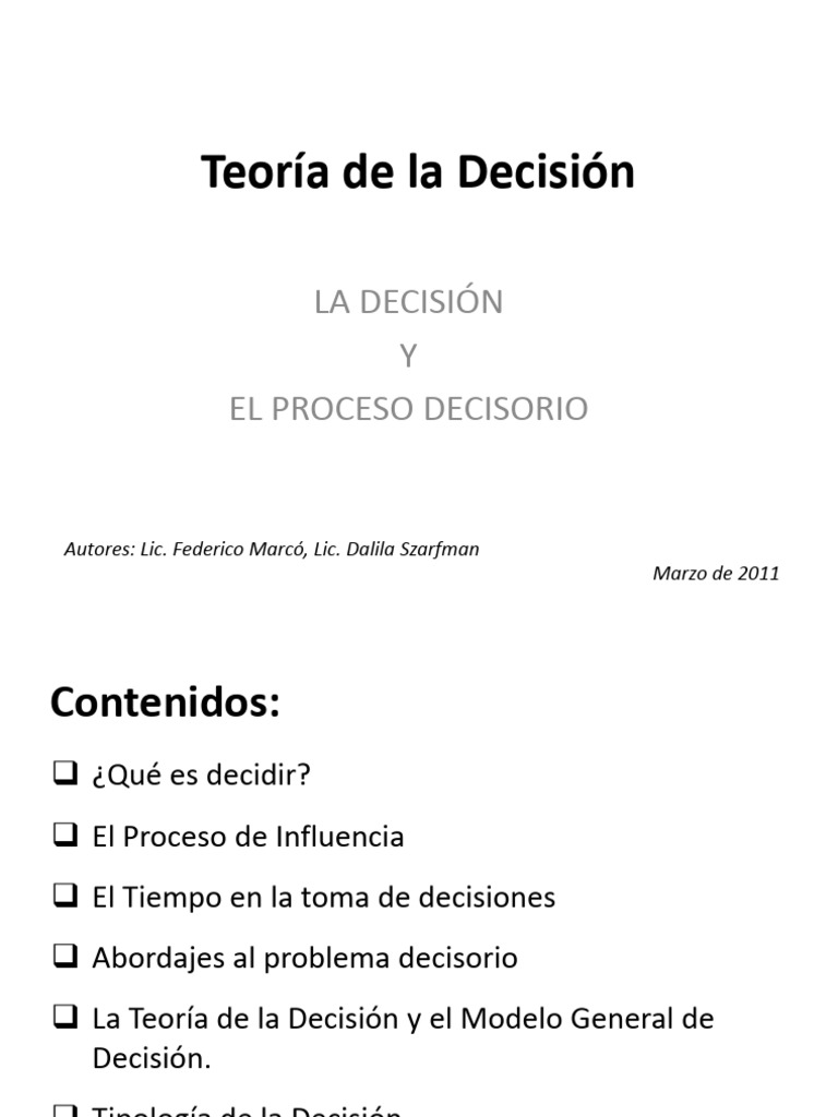 PPT. La Decisión | PDF PPT. La Decisión | PDF