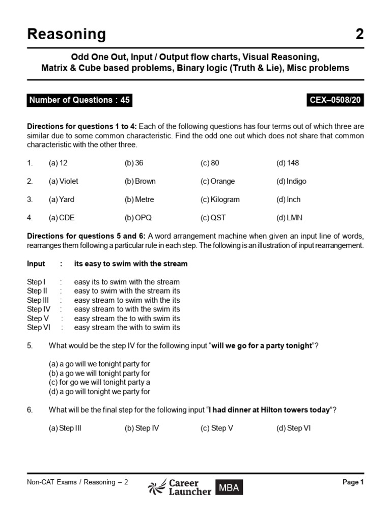 Reasoning 2 | PDF | Mathematics