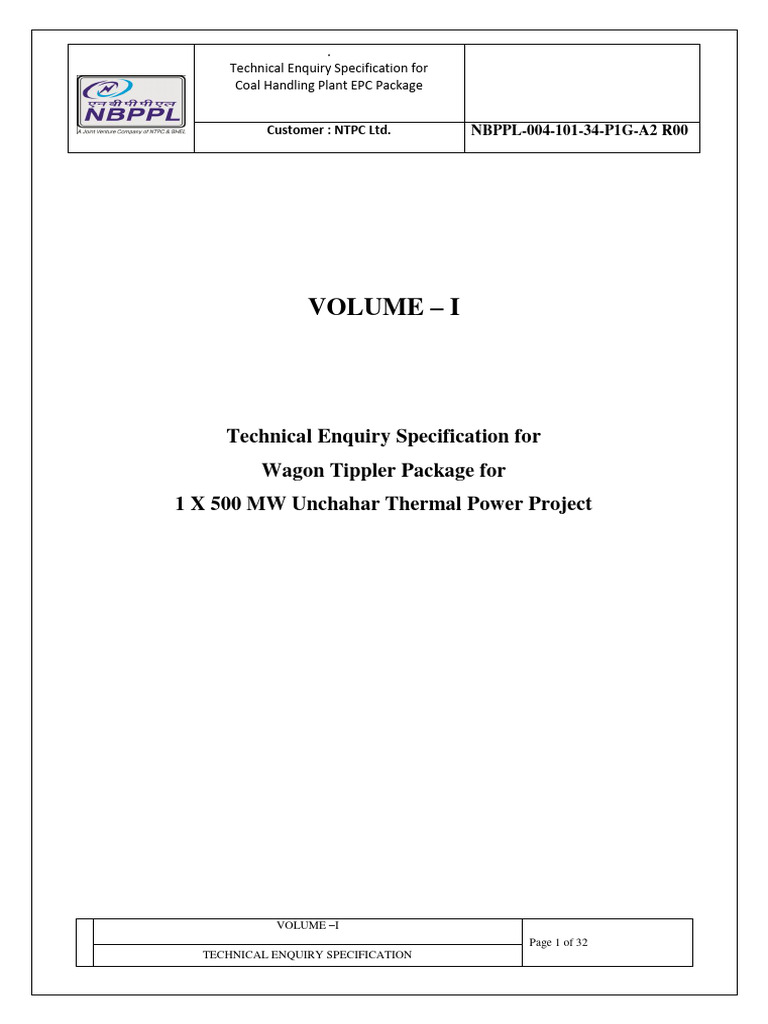 Volume I Technical Enquiry Specification | PDF | Computers