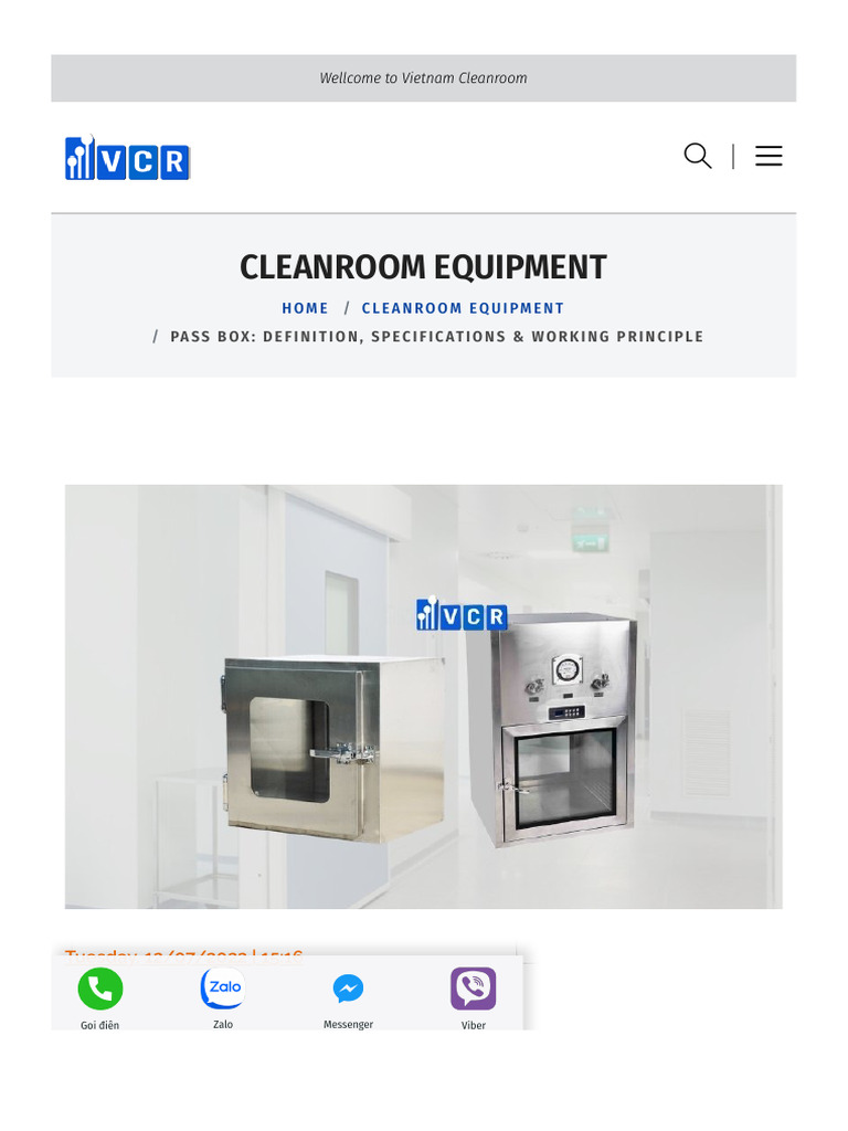 Pass Box - Definition, Specifications & Working Principle | PDF