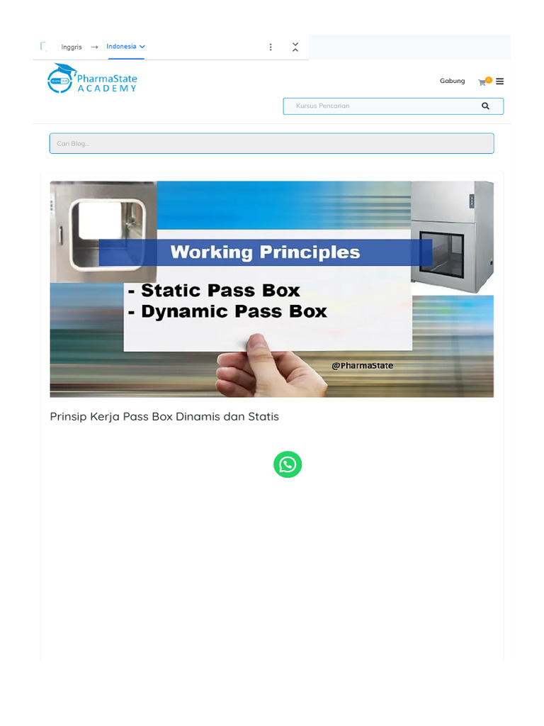 Prinsip Kerja Pass Box Dinamis Dan Statis | PDF