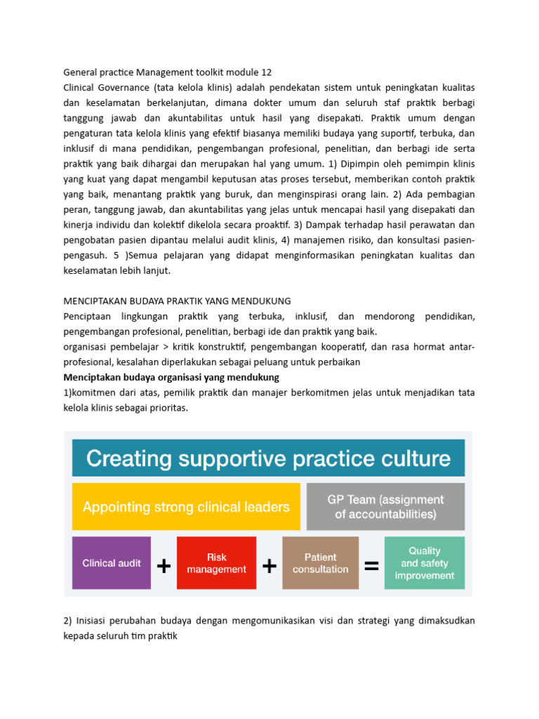 Catatan Clinical Governance | PDF | Karier & Perkembangan | Pengembangan Diri