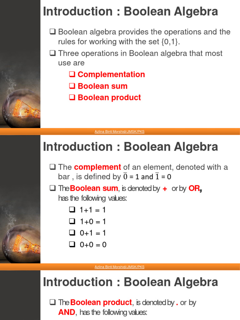 Chapter 2 Dbm20083 Boolean Algebra | PDF | Teaching Methods & Materials | Science & Mathematics