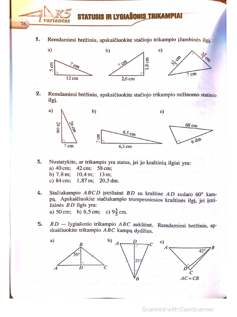K-5 Status Ir Lygiasonis Trikampis | PDF