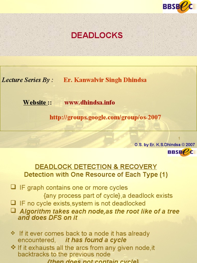 Deadlocks Computer Data Operating System Technology 