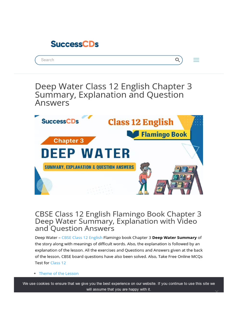 WWW Successcds Net Cce Cbse Class Xii English Deep Water HTML | PDF ...