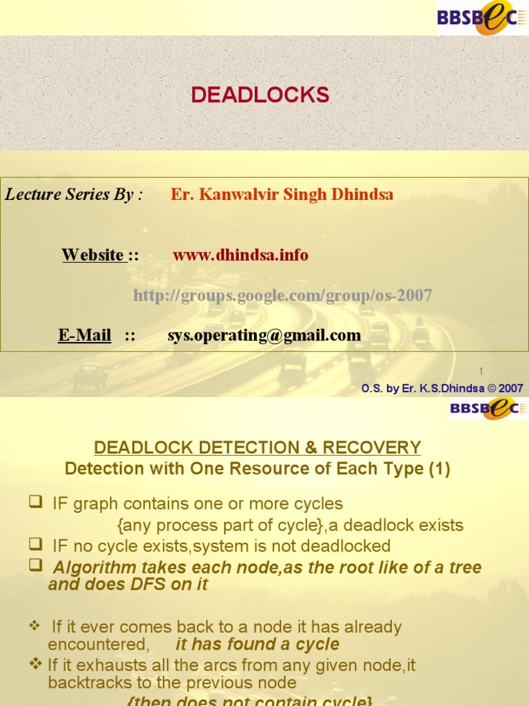 Deadlocks All New April 2006 | PDF | Computer Data | Areas Of Computer ...