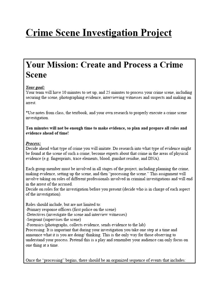 Crime Scene Investigation | PDF